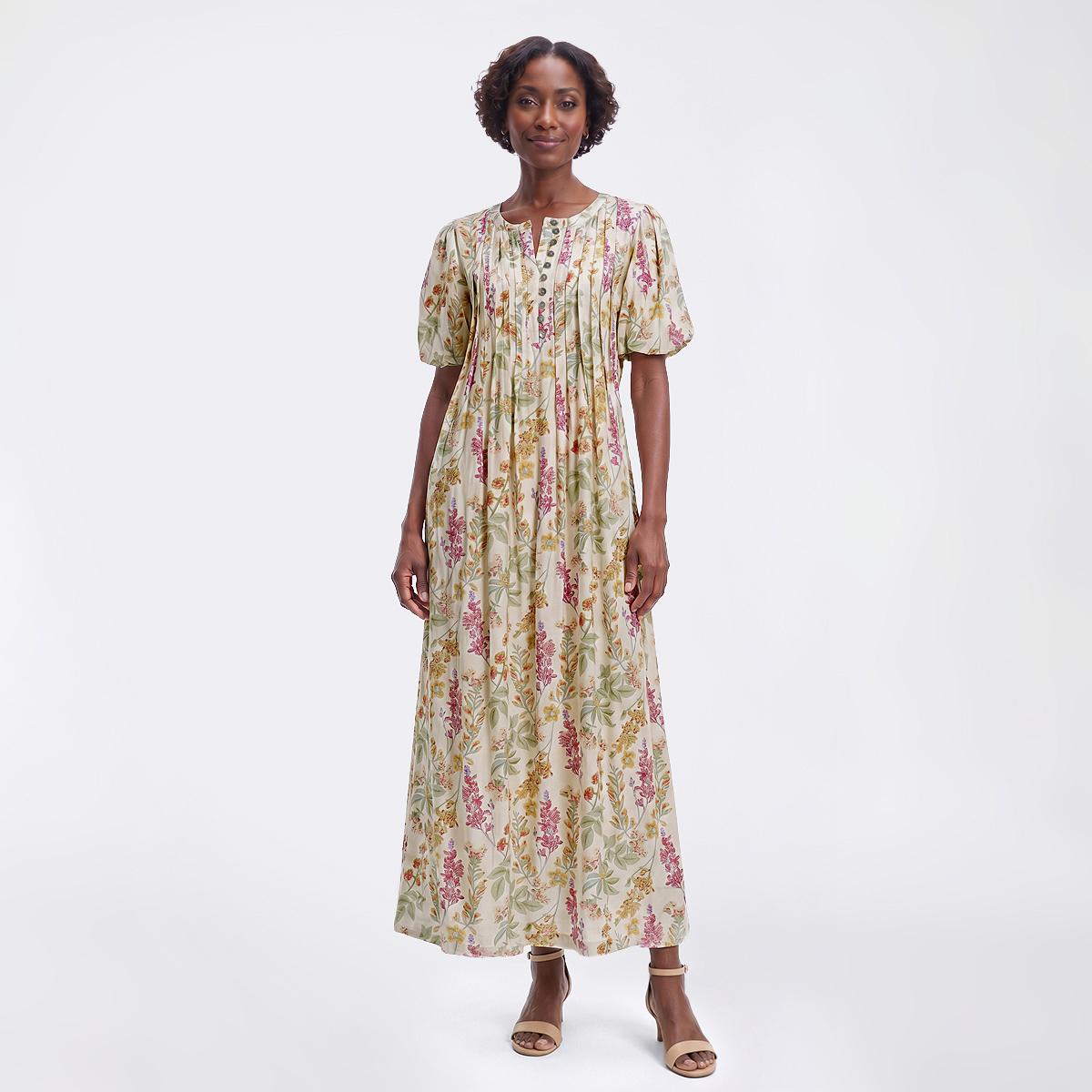 Click here for Womens Rose & Everly Puff Sleeve Pintuck Pleat Flo... prices